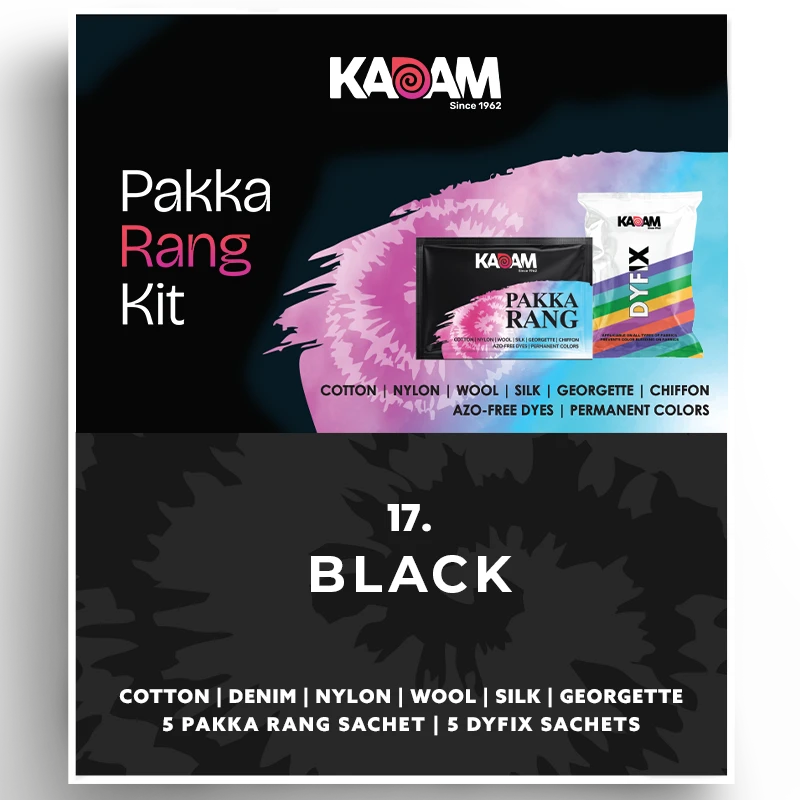 Kadam Pakka Rang Kit- Black | Hot Water Fabric Dye – KadamColors