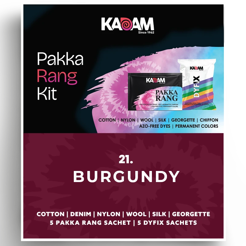 Kadam Pakka Rang Kit- Burgundy | Hot Water Fabric Dye – KadamColors