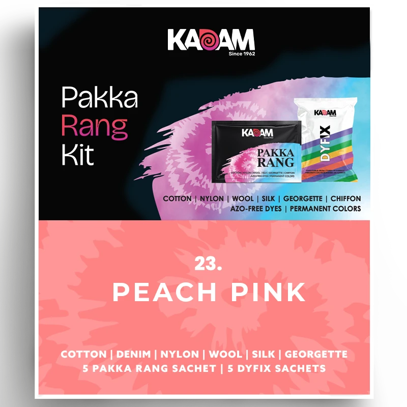Kadam Pakka Rang Kit- Peach Pink | Hot Water Fabric Dye – KadamColors