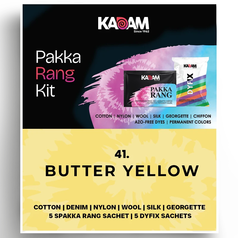 Kadam Pakka Rang Kit- Butter Yellow | Hot Water Fabric Dye – KadamColors